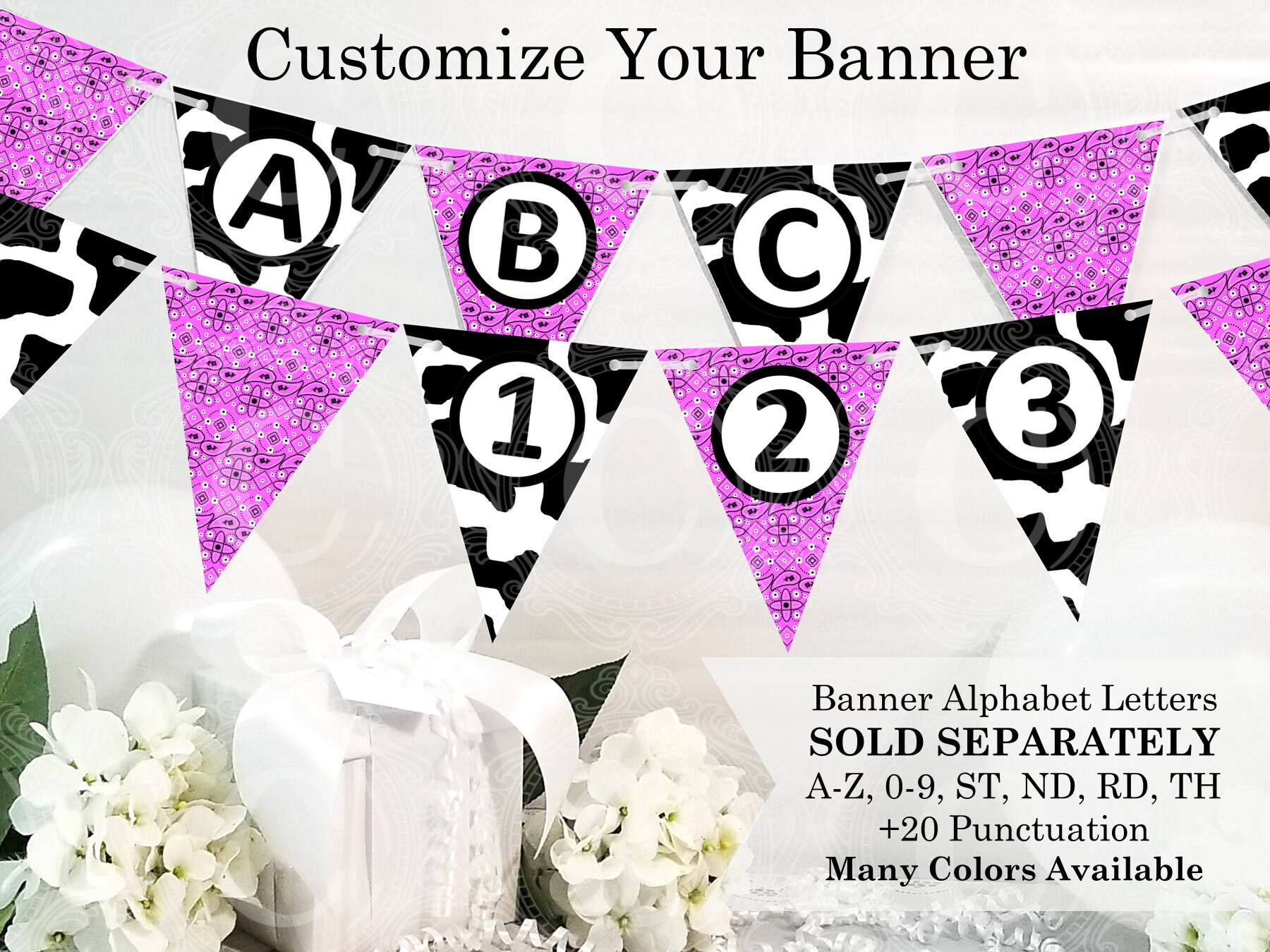 Girls Country Banner Printable Girls Farm Party Decor Black | Etsy