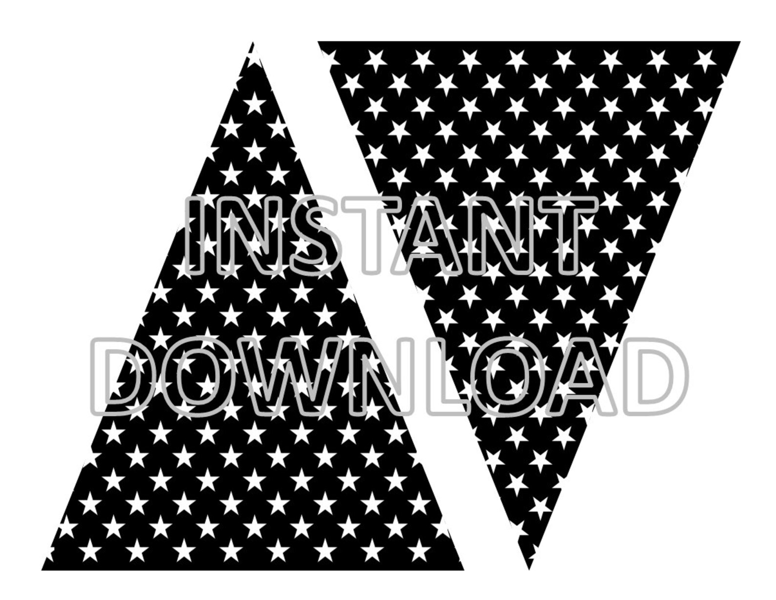 Black Star Banner Printable DIY Custom Banner Black Bunting - Etsy