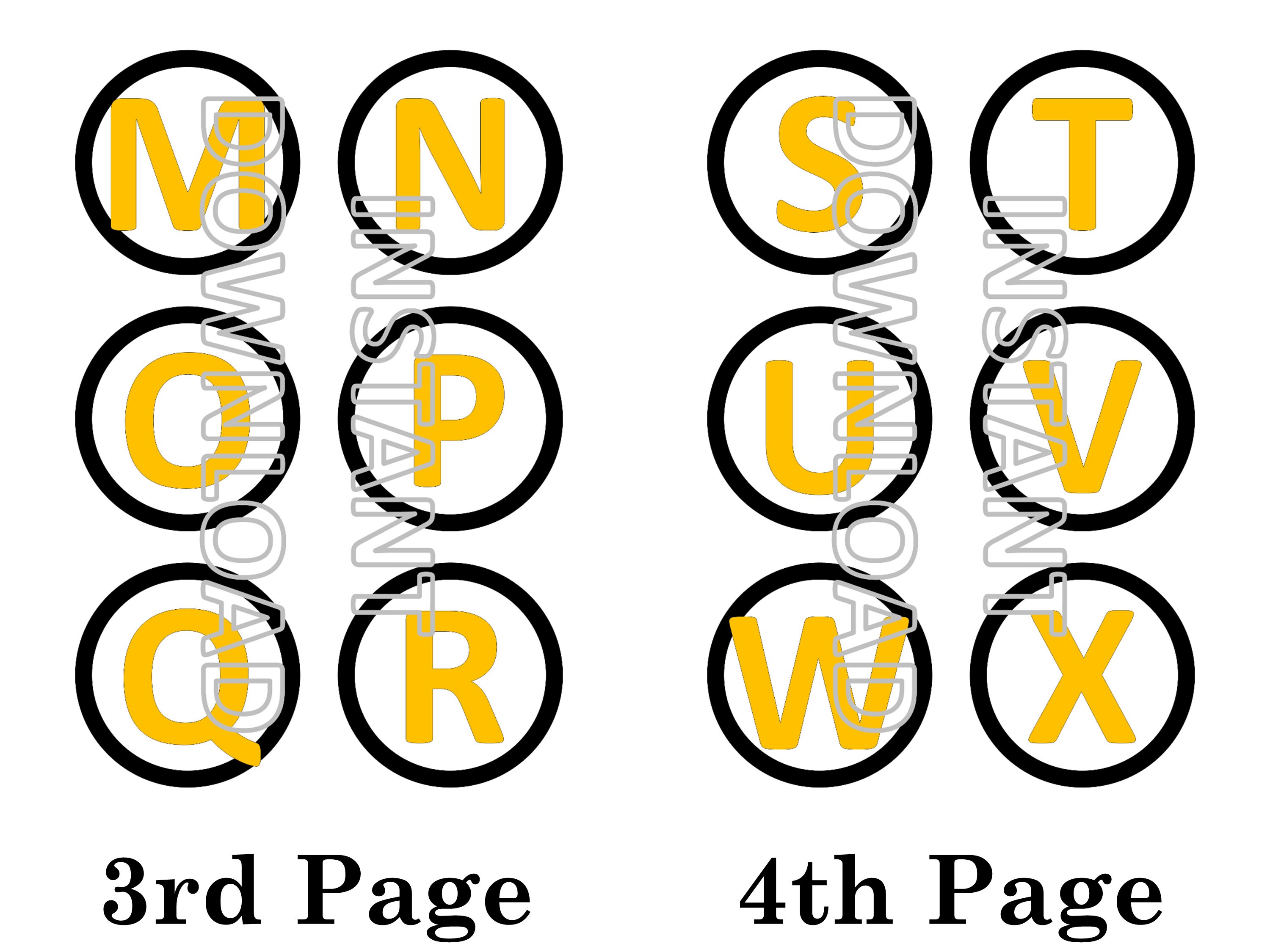 Gold Yellow Alphabet Banner Letters Printable Decor Gold | Etsy