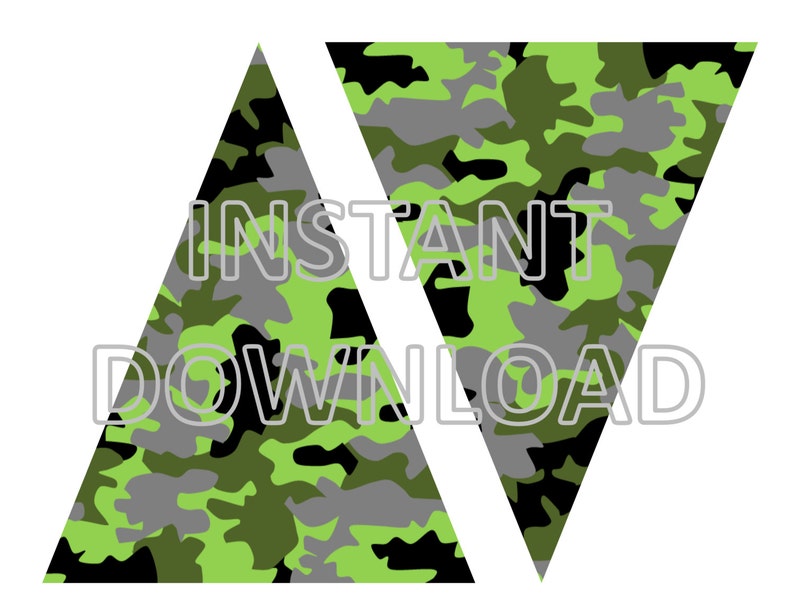 Green Camo Camouflage Banner Printable DIY Custom Banner - Etsy