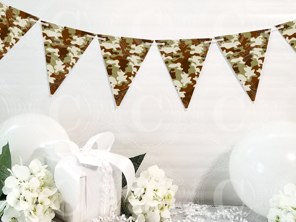 Brown Camo Camouflage Banner Printable DIY Custom Banner - Etsy
