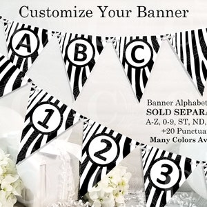 Zebra Print Banner Printable, DIY Custom Banner, Black, White, Animal ...