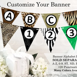 Animal Print Banner Printable Jungle DIY Custom Banner - Etsy