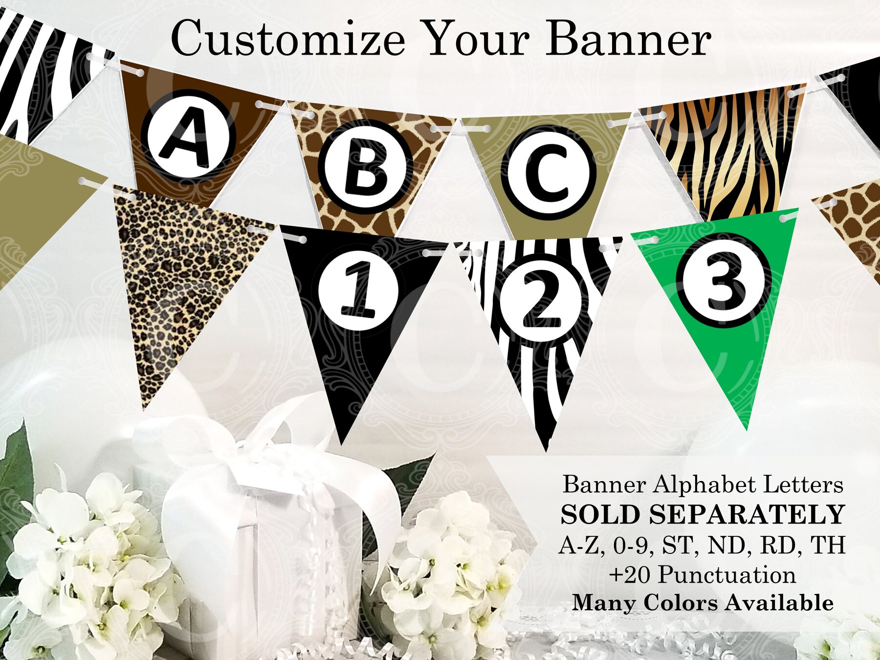 Animal Print Banner Printable Jungle DIY Custom Banner | Etsy