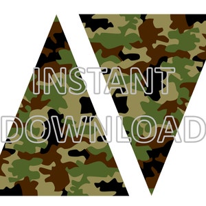 Camo Camouflage Banner Printable, DIY Custom Banner, Hunting Bunting ...