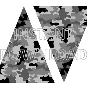 Gray Camo Camouflage Banner Printable, DIY Custom Banner, Hunting ...