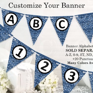 Navy Blue Bandana Banner Printable, Bandanna Banner, DIY Custom Banner ...