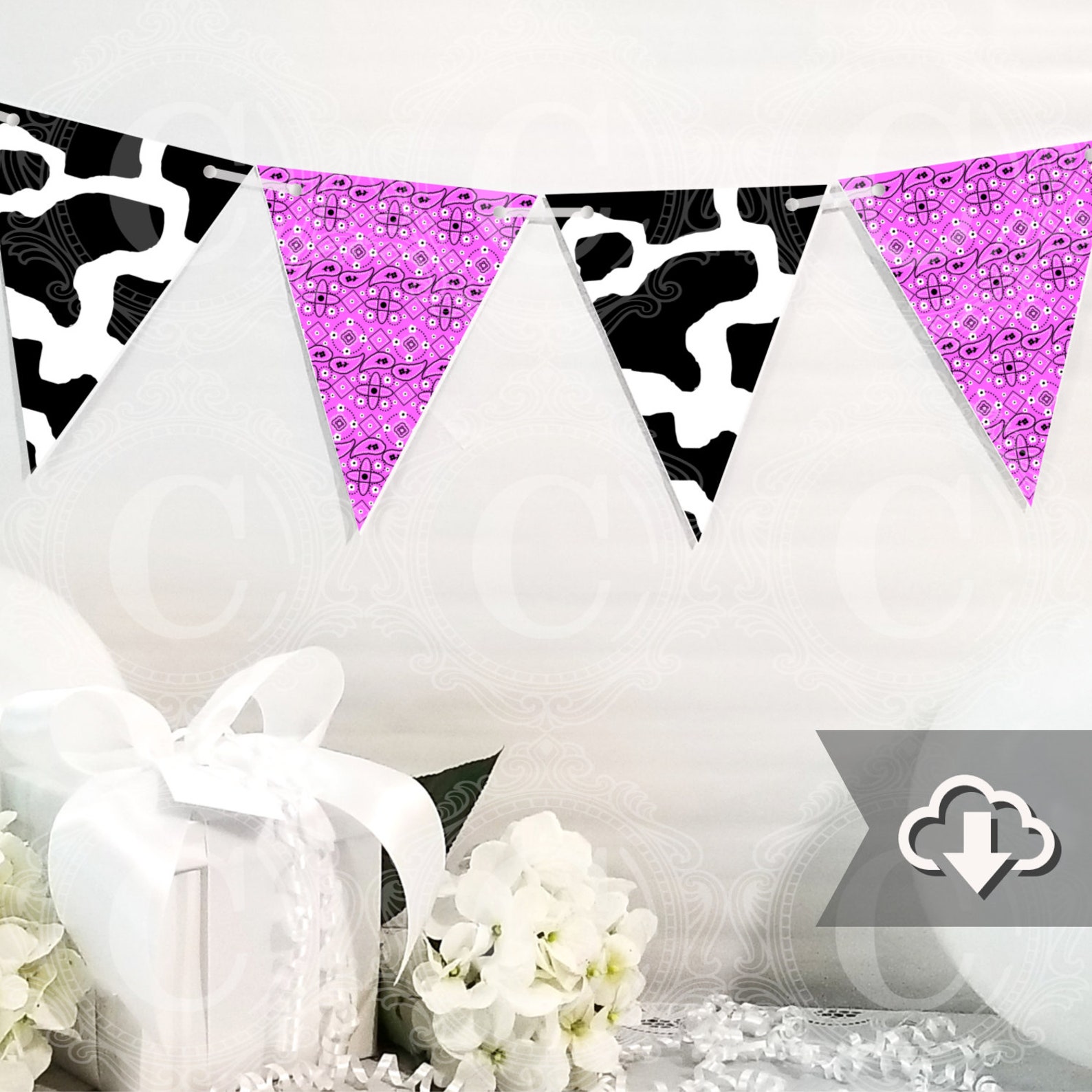Girls Country Banner Printable Girls Farm Party Decor Black - Etsy