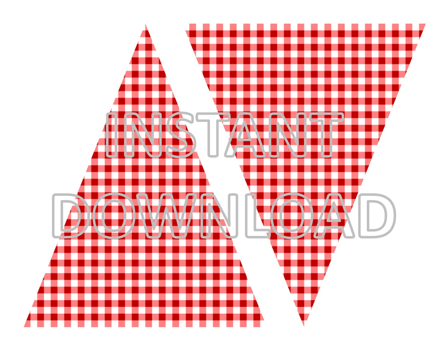 Crimson Red Gingham Banner Printable DIY Custom Banner | Etsy