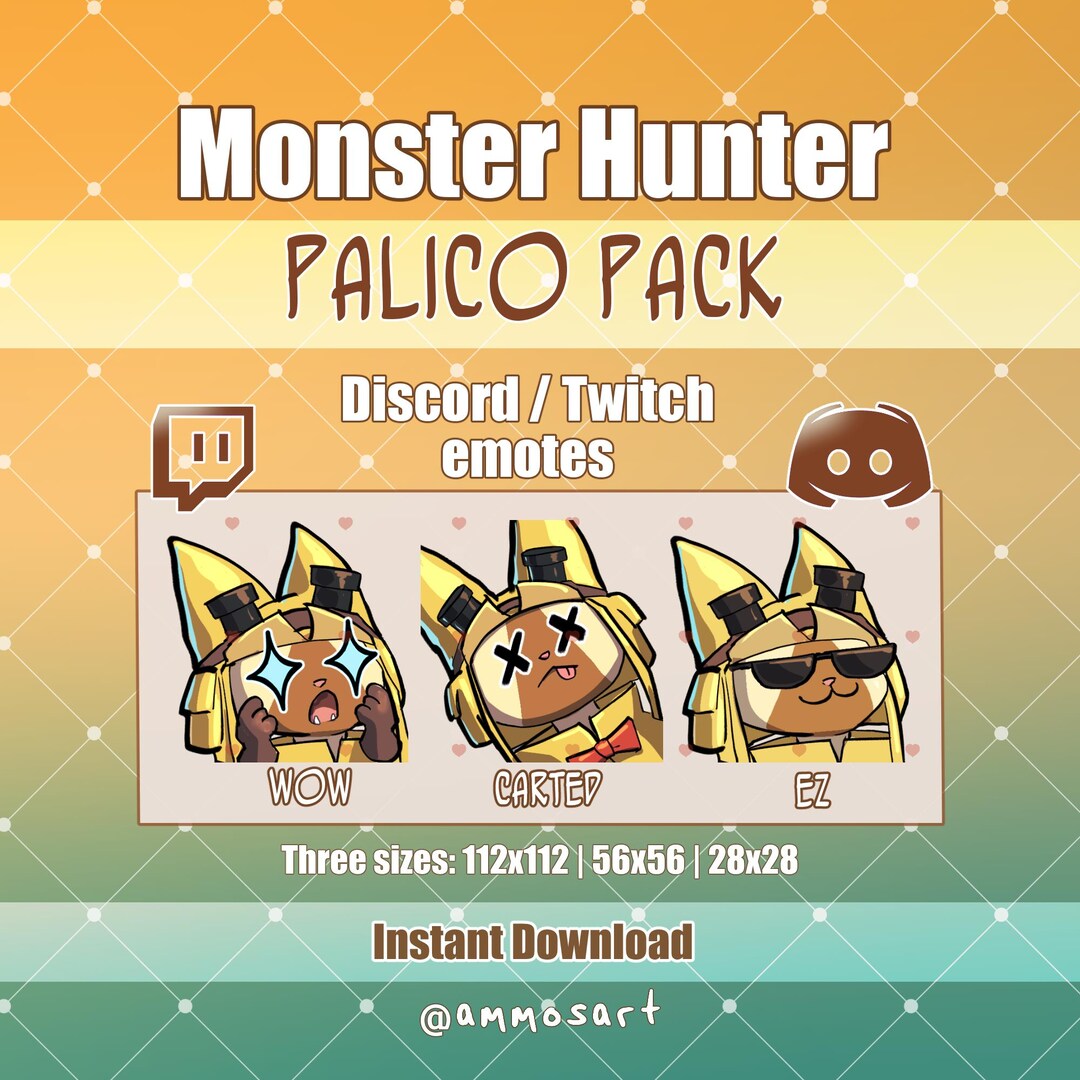 Monster Hunter Palico Twitch Discord Emotes - Etsy
