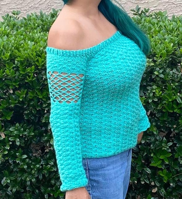 Pdf-off the Shoulder Goddess Sweater Crochet Pattern Woman Sizes XS-4XL ...