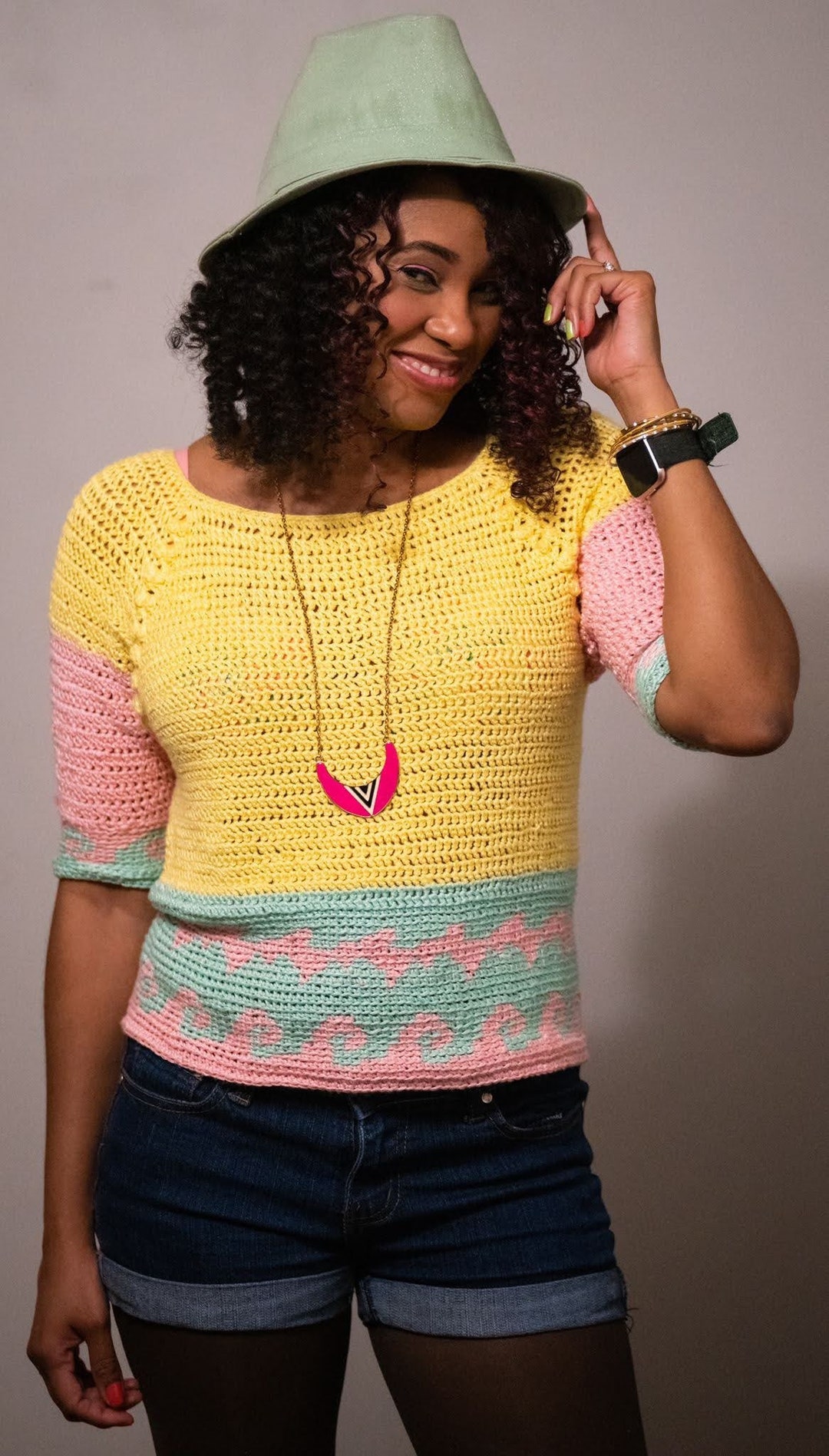 Pdf-crochet Pattern-the Ocean Waves Sweater Sizes Xs-5xl-crochet ...