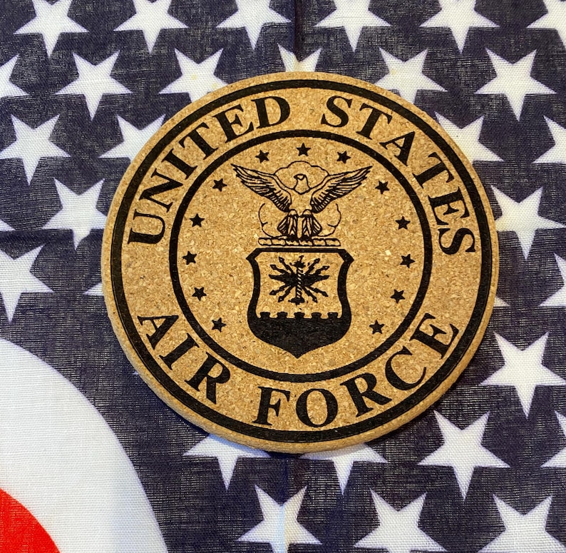Laser Engraved Military Branch Logo Cork Coasters - Veteran Gift - Etsy