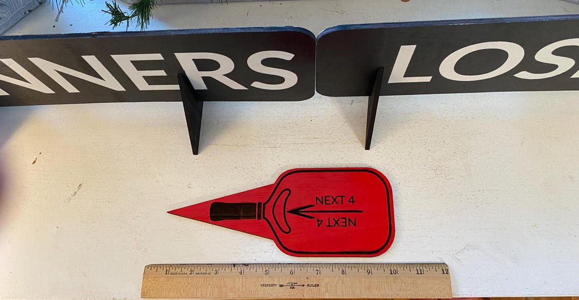 Pickleball Rotation Management Set: Handmade Wooden Winner/loser Signs ...