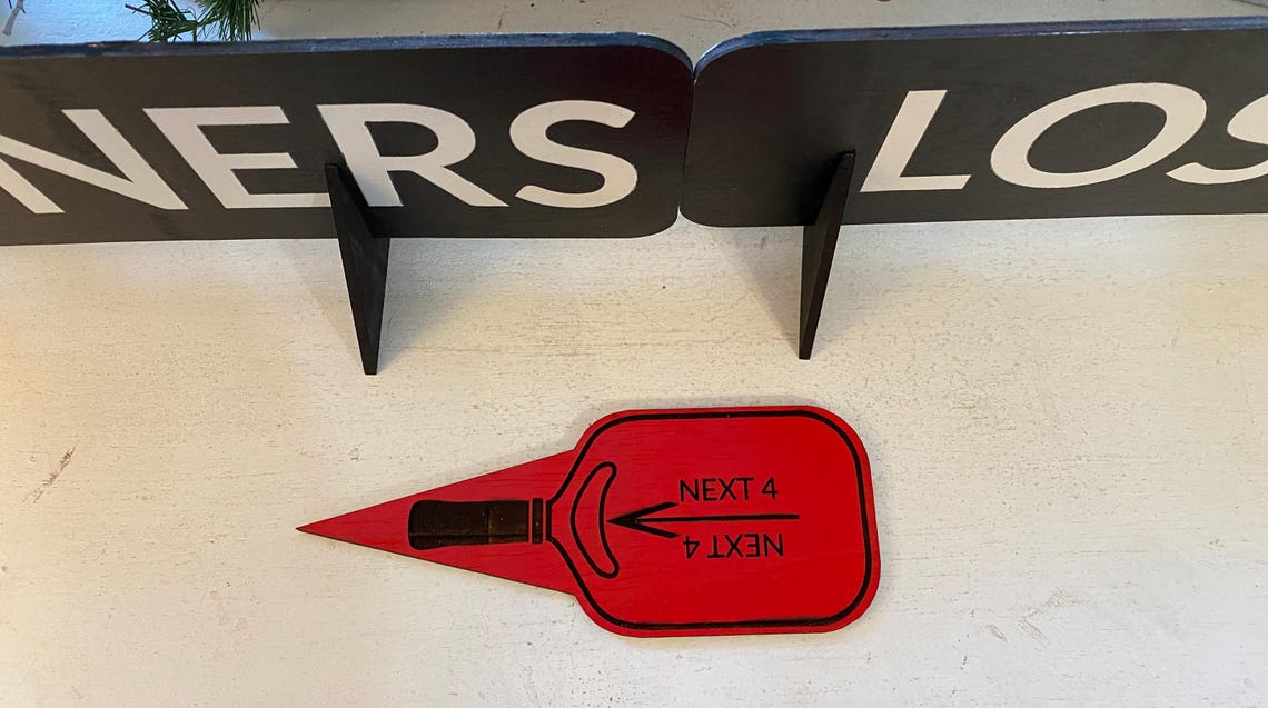 Pickleball Rotation Management Set: Handmade Wooden Winner/loser Signs ...