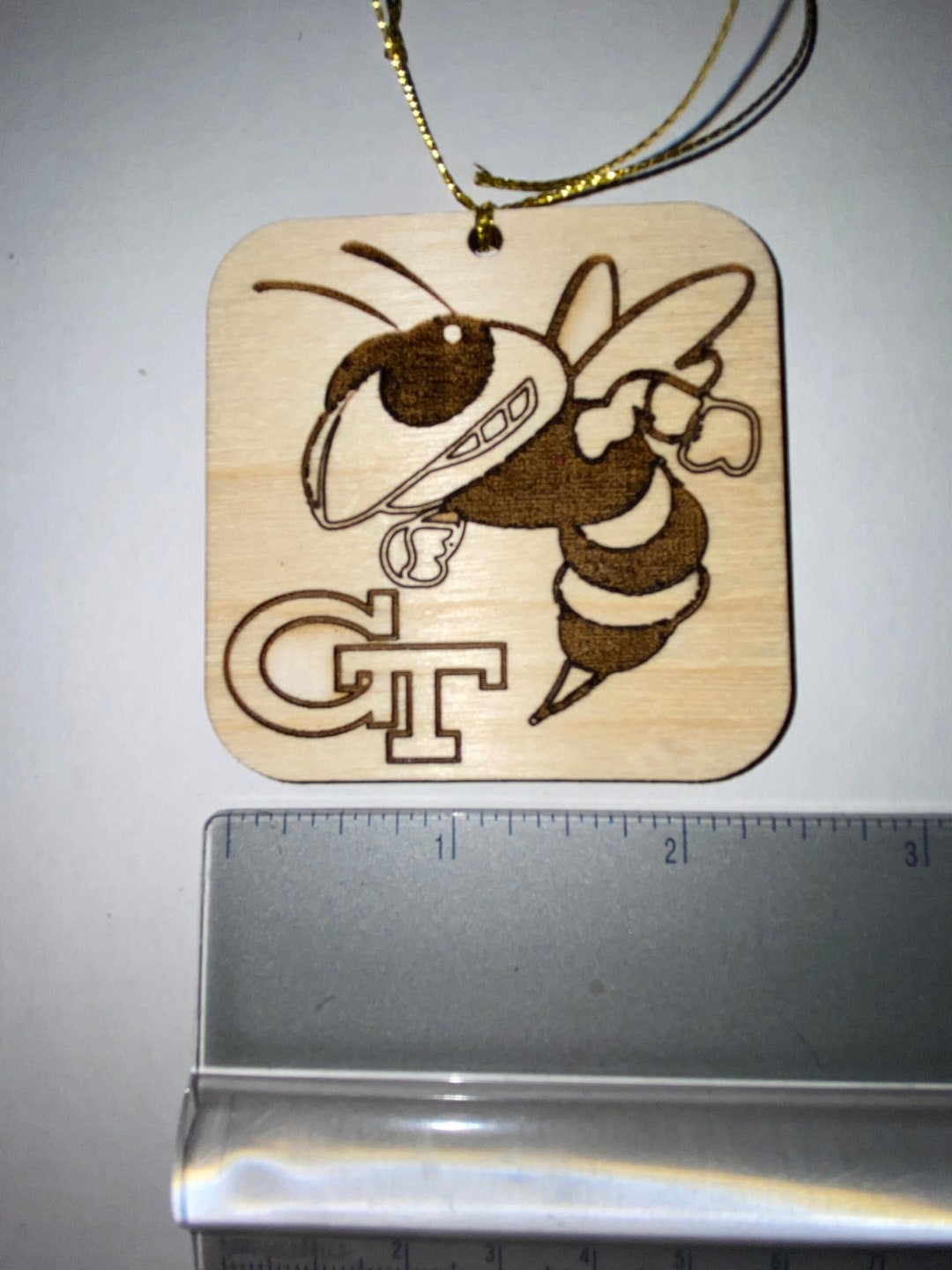 Georgia Tech Buzz Yellow Jacket Logo Ornament, Hanger for Christmas ...