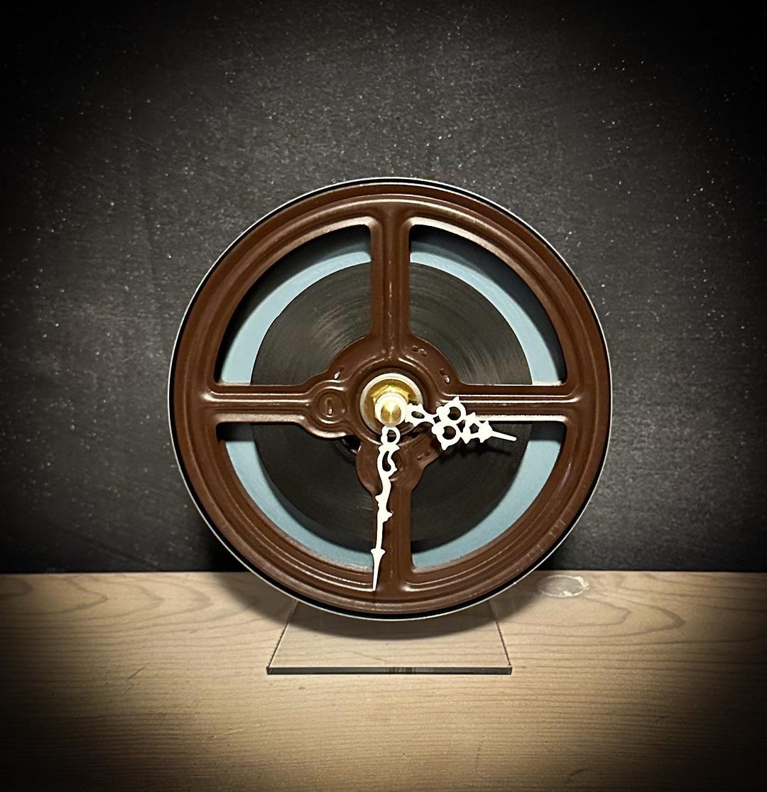 Vintage Film Reel Desk Clock, Movie Memorabilia, Home Theater Decor - Etsy