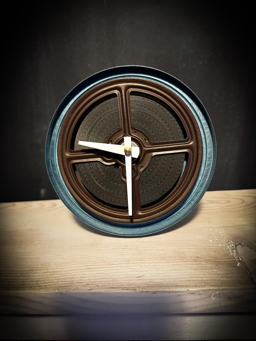 Film Reel Desk Clock, Mid Century Modern Home Office Decor, Movie ...