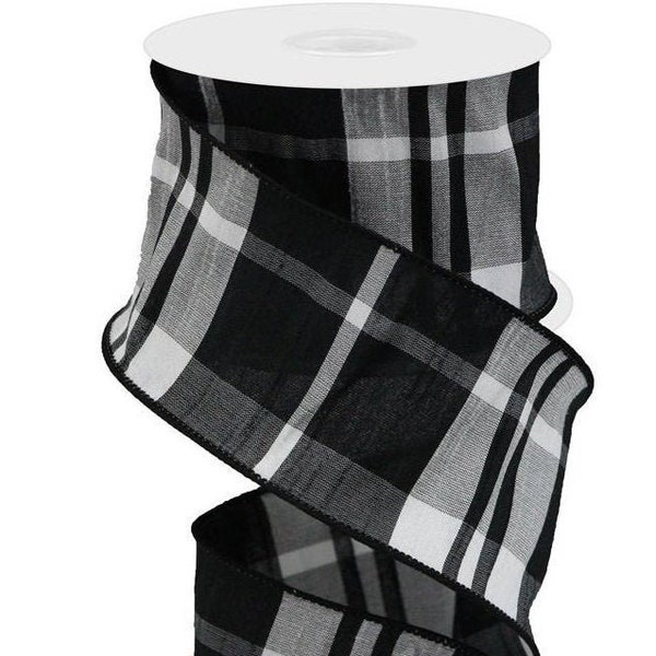 Gray Plaid Ribbon - Etsy