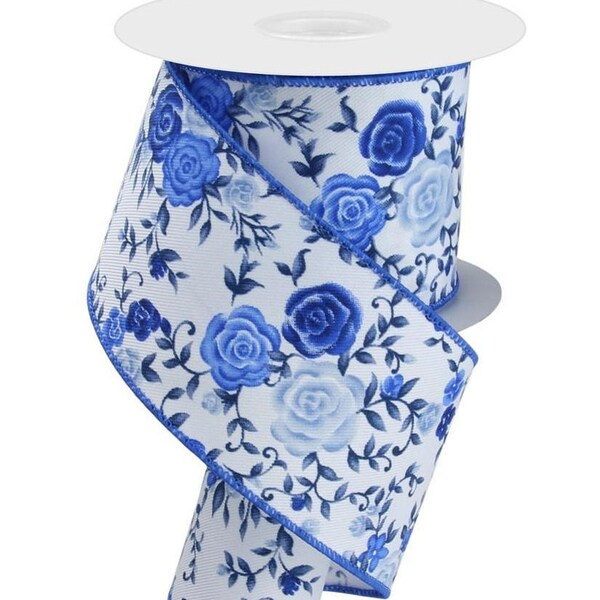 Blue Wired Ribbon - Etsy