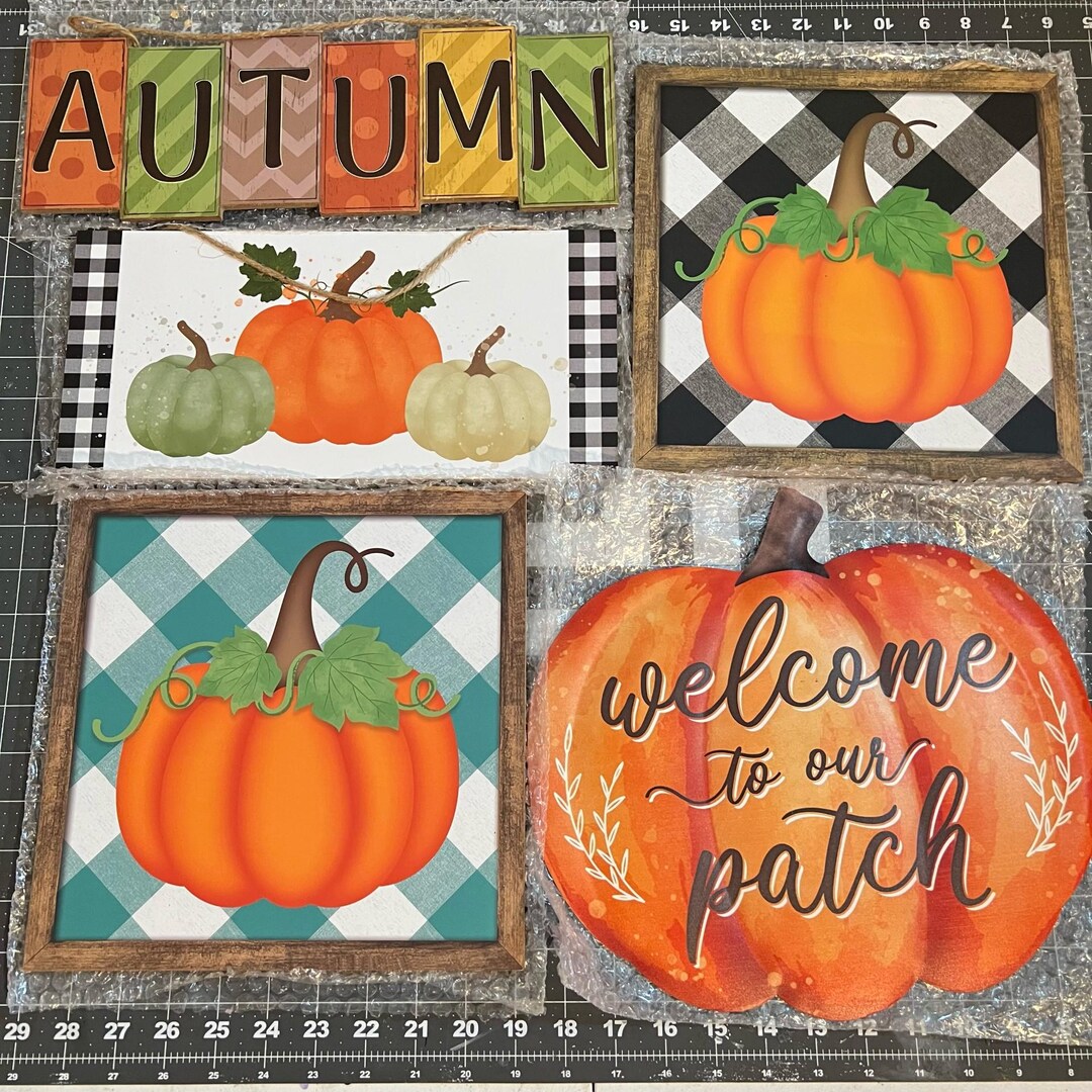 Wreath Sign Bundle, 5 Fall Autumn Signs. G6 - Etsy