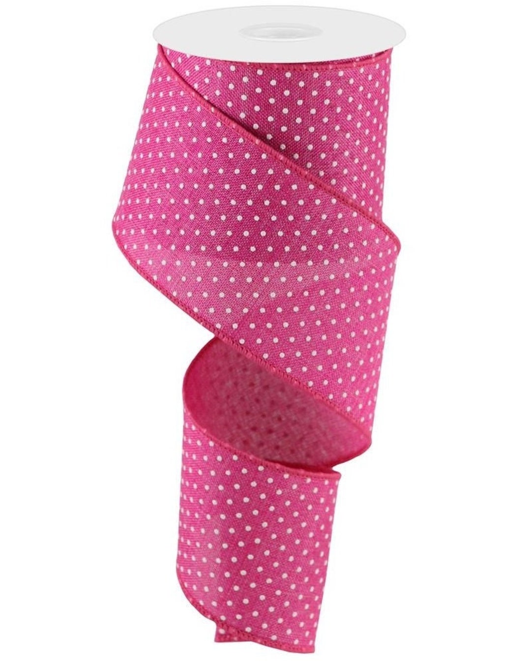 Wired Fuchsia Ribbon, Swiss Dots Ribbon, Polka Dots Ribbon, 2.5x10yd ...