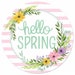 Metal Hello Spring Wreath Sign, 12"dia Spring Floral Wreath Sign ...
