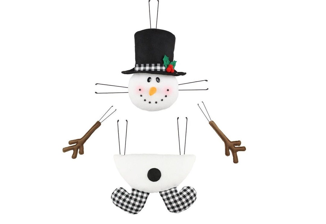 Snowman Wreath Attachment Kit, 4 Piece 27"x 25"l Snowman Wreath Making ...