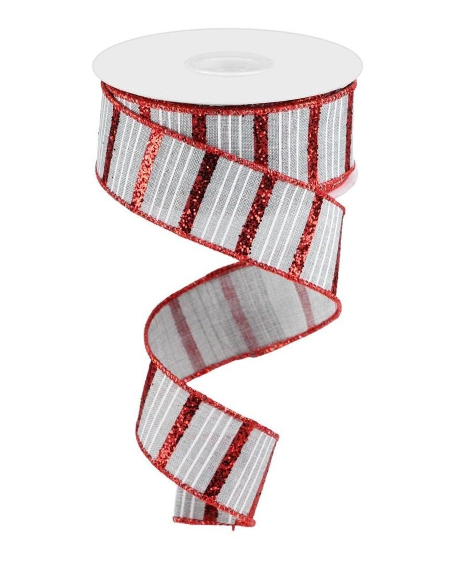 Wired Grey Red Ribbon 1.5x10yd Canvas Light - Etsy
