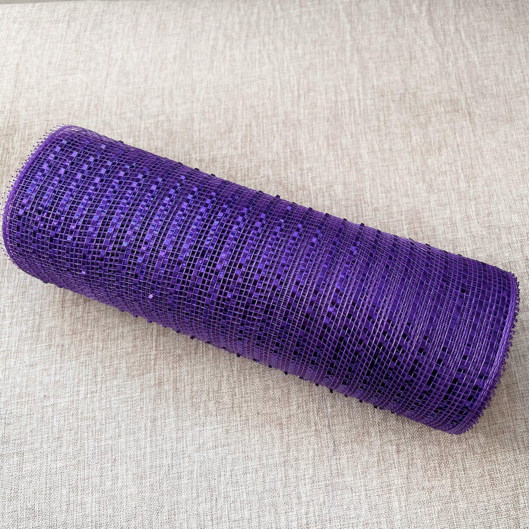 Purple Deco Mesh 10"x10yd Wide Foil Mesh Wreath Making. - Etsy