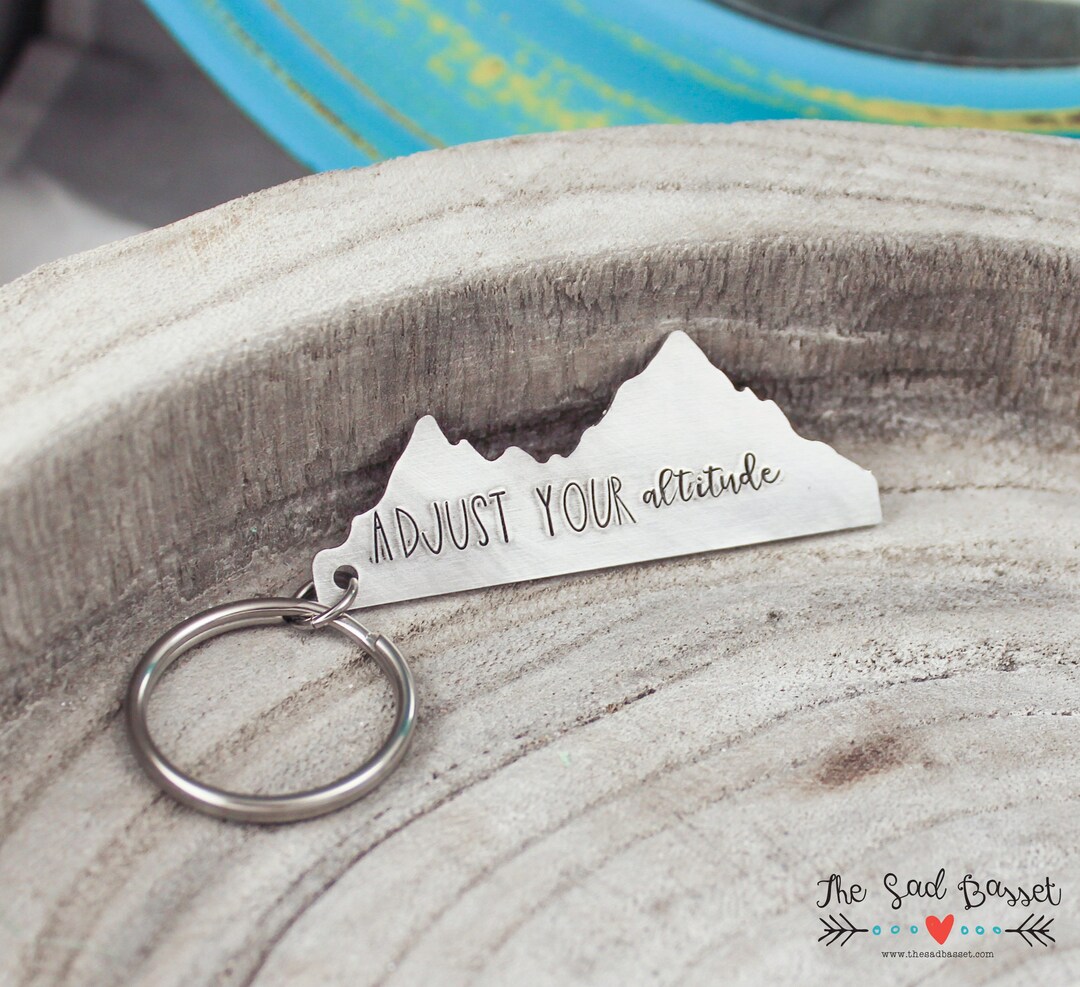 Mountain Keychain Hiker Gifts Hiking Keychain Adjust Your Altitude ...