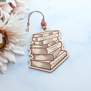 SJM Book Stack Christmas Ornament, Holiday Ornament, Bookish Gifts, SJM ...