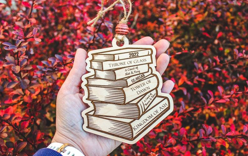 SJM Book Stack Christmas Ornament Holiday Ornament Bookish - Etsy