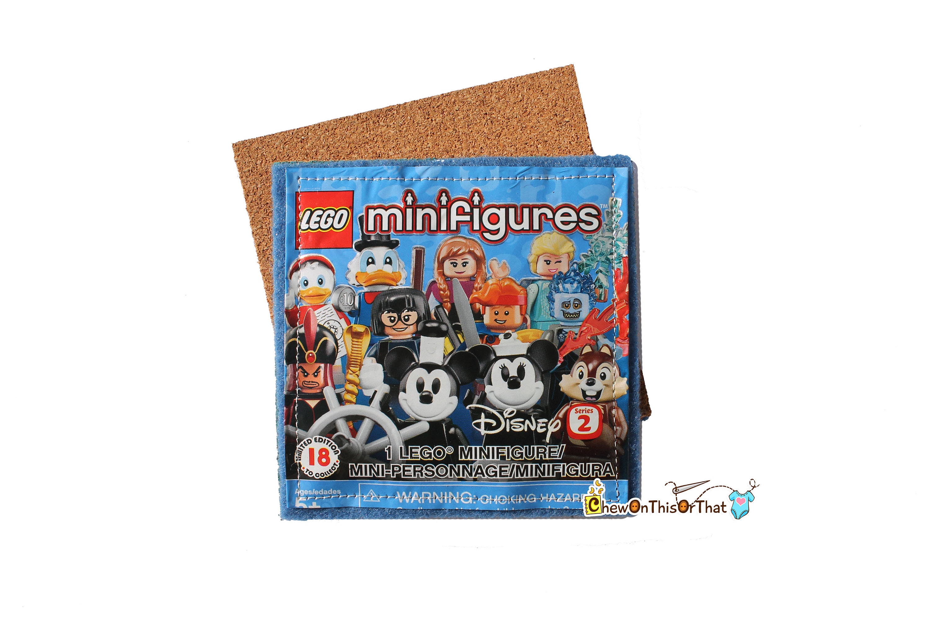 Lego® Disney Minifigures Wrapper Upcycled Cork Coaster Set Mickey Mouse ...