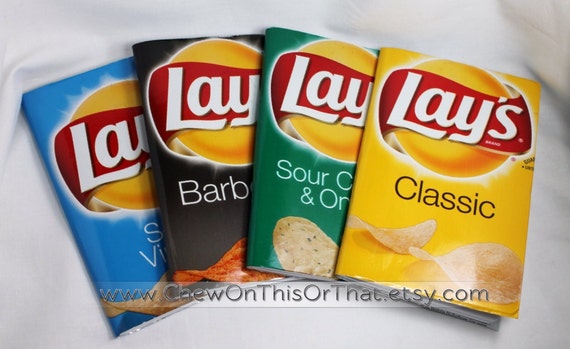 Items similar to Upcycled Lays Potato Chips Notebook Gift Set Journal ...