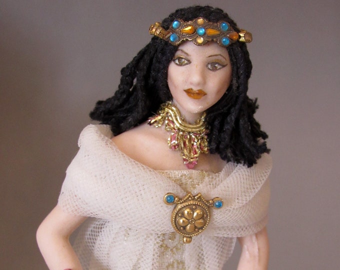 1:12 Scale Dolls House Hand Made Miniature Porcelain Doll Egyptian ...