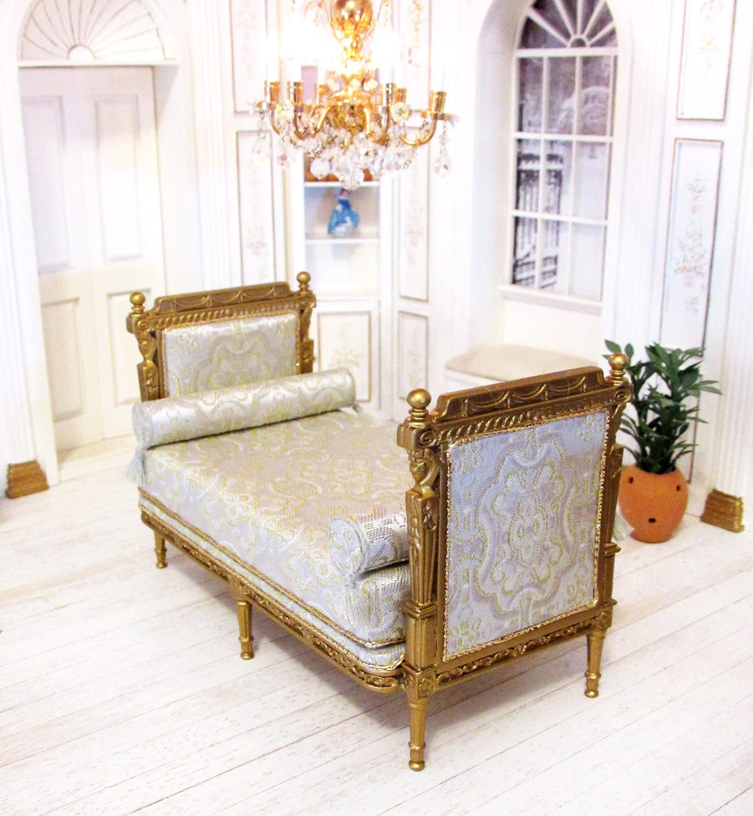 1:12th Scale ~ Dolls House ~ Louis XVI Couch or Daybed C 1788 Lit De ...