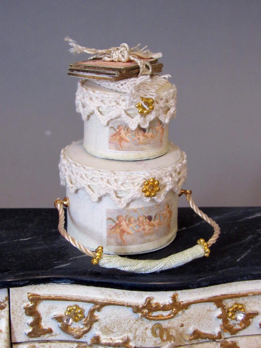 1:12th Scale miniature Romantic Set of Vintage Style Paris Hat Boxes ...