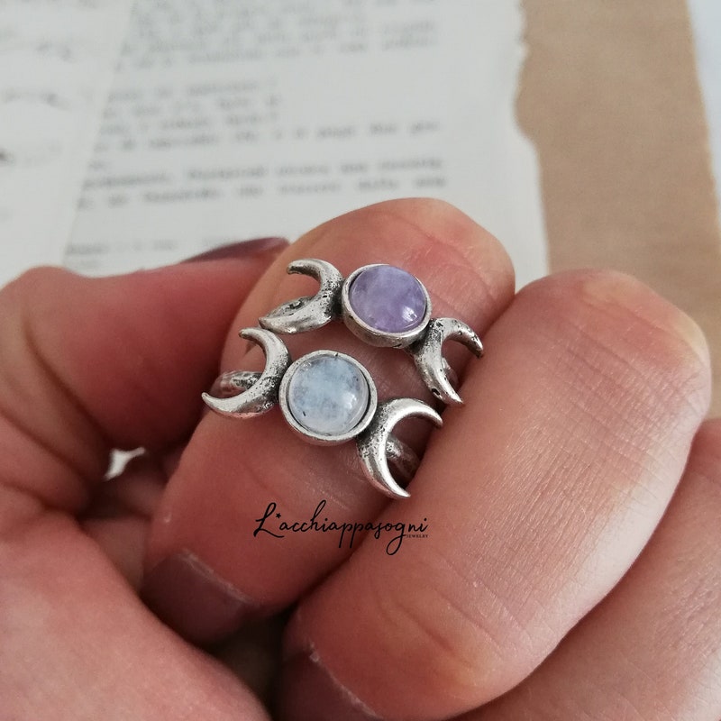Triple Moon Ring - Etsy