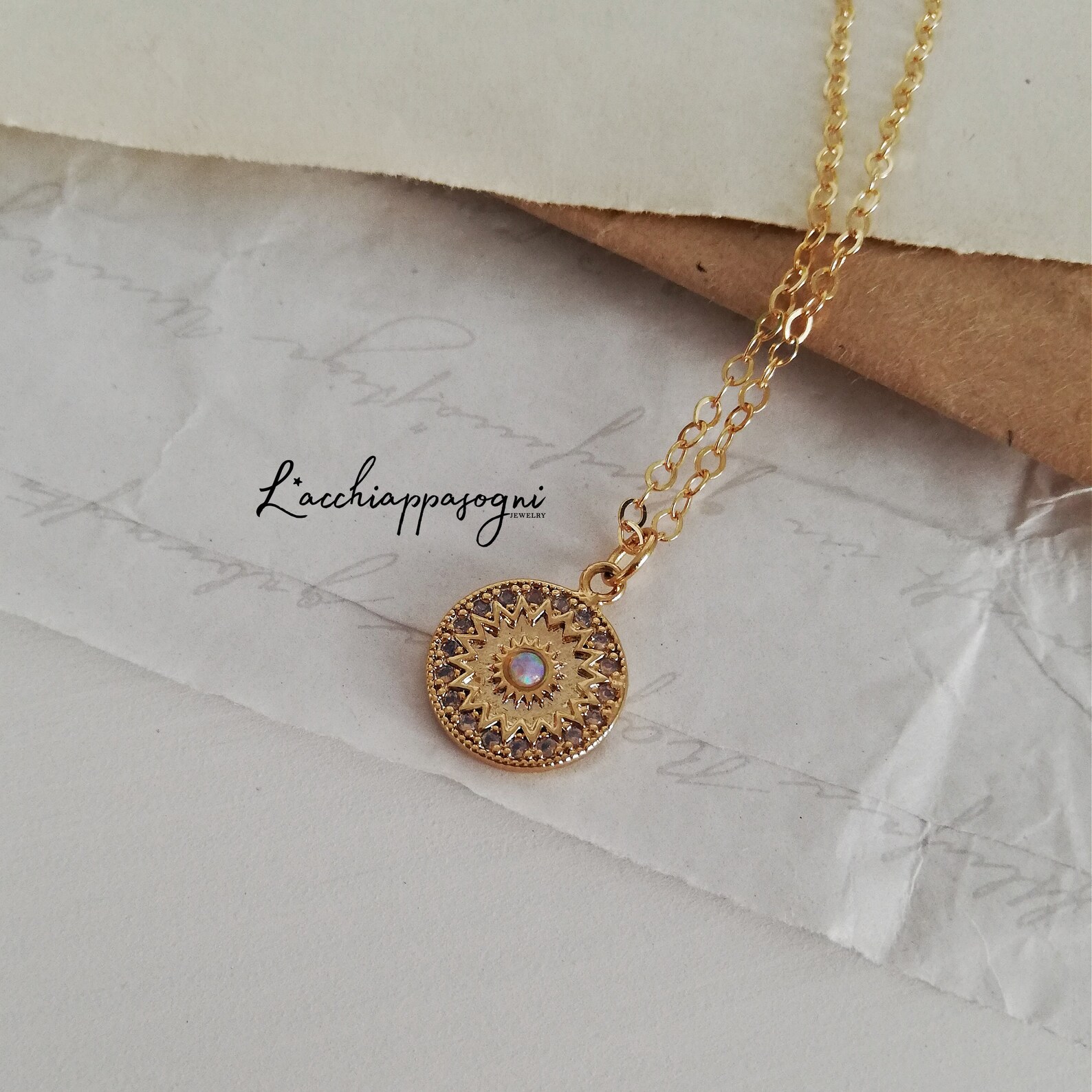 Egina Multicolor Cubic Coin Opal Necklace - Etsy