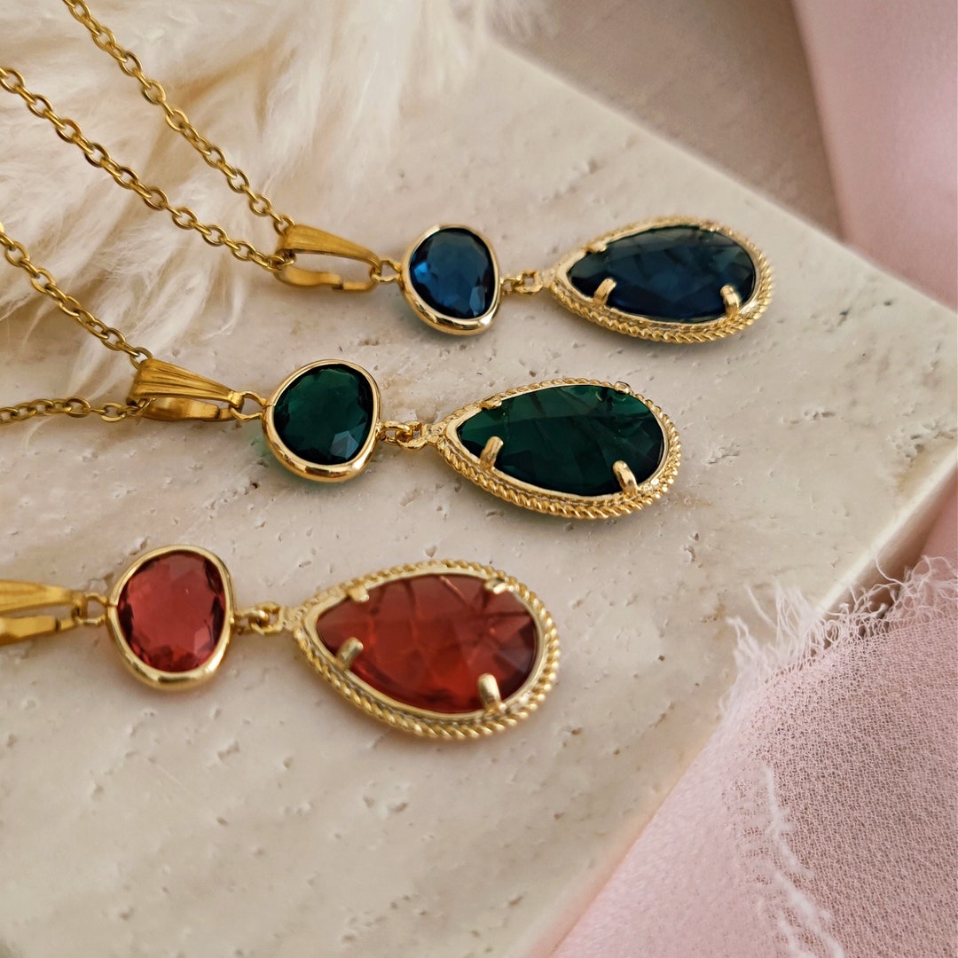 Witchcore Emerald Green Necklace, East Witch Talisman Necklace, Choose ...