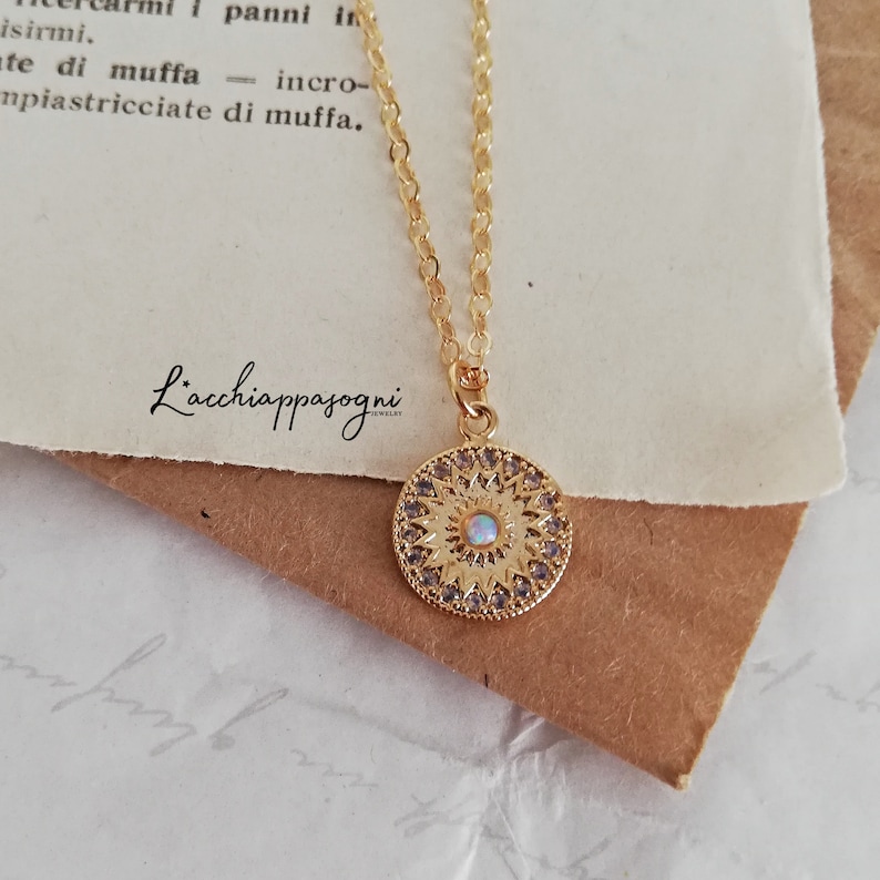 Egina Multicolor Cubic Coin Opal Necklace - Etsy