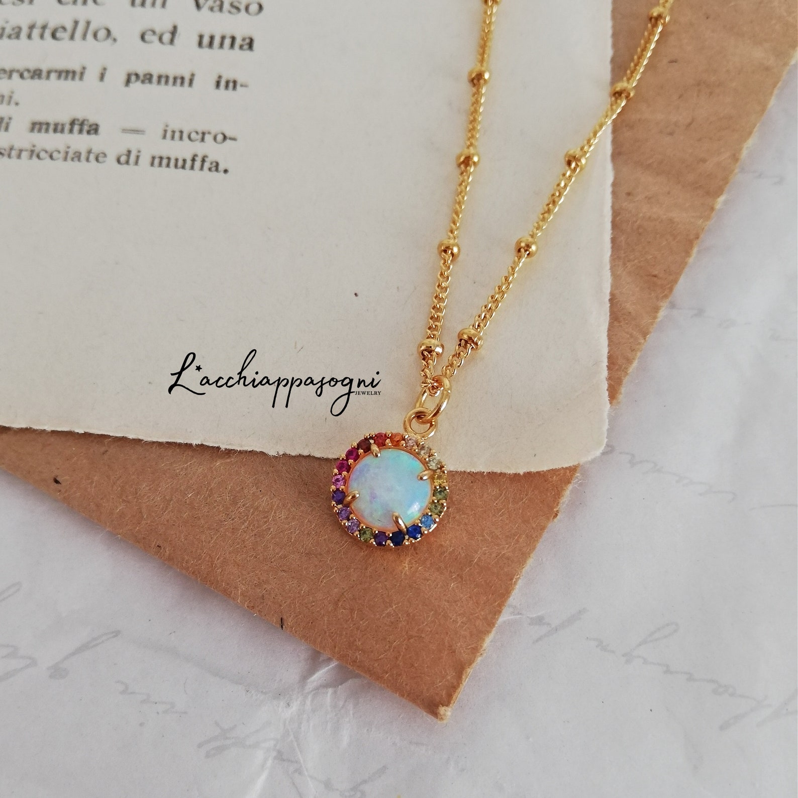 Egina Multicolor Cubic Coin Opal Necklace - Etsy