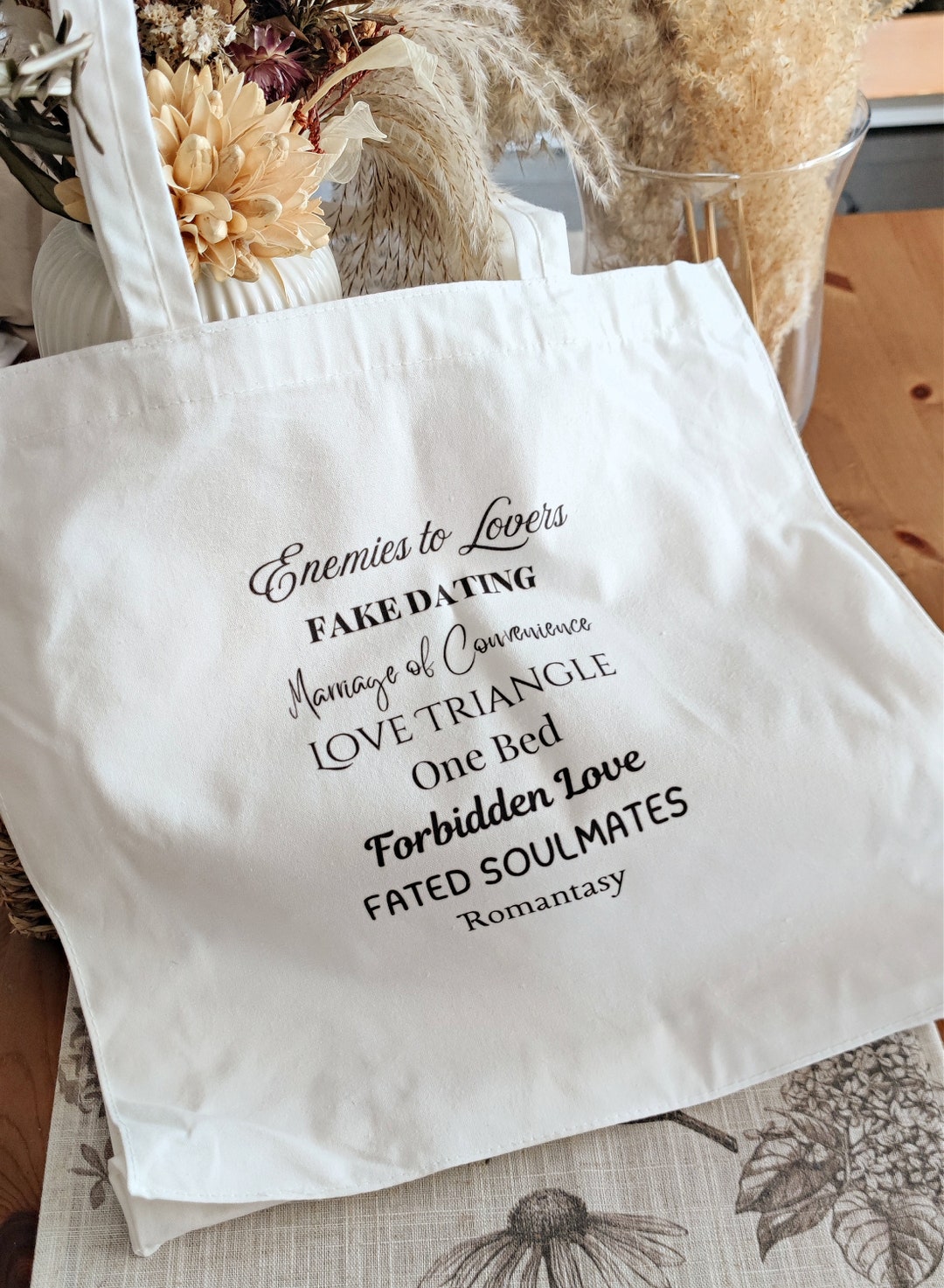 Book Tropes Tote Bag: Romantasy Bookish Shopping Bag - Etsy