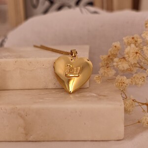 Swan Locket Necklace, Princesscore Heart Locket Necklace, Personalized ...