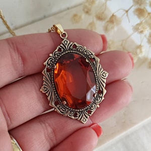 Light Topaz Magic Amulet Necklace, Antiqued Talisman Witch Necklace - Etsy