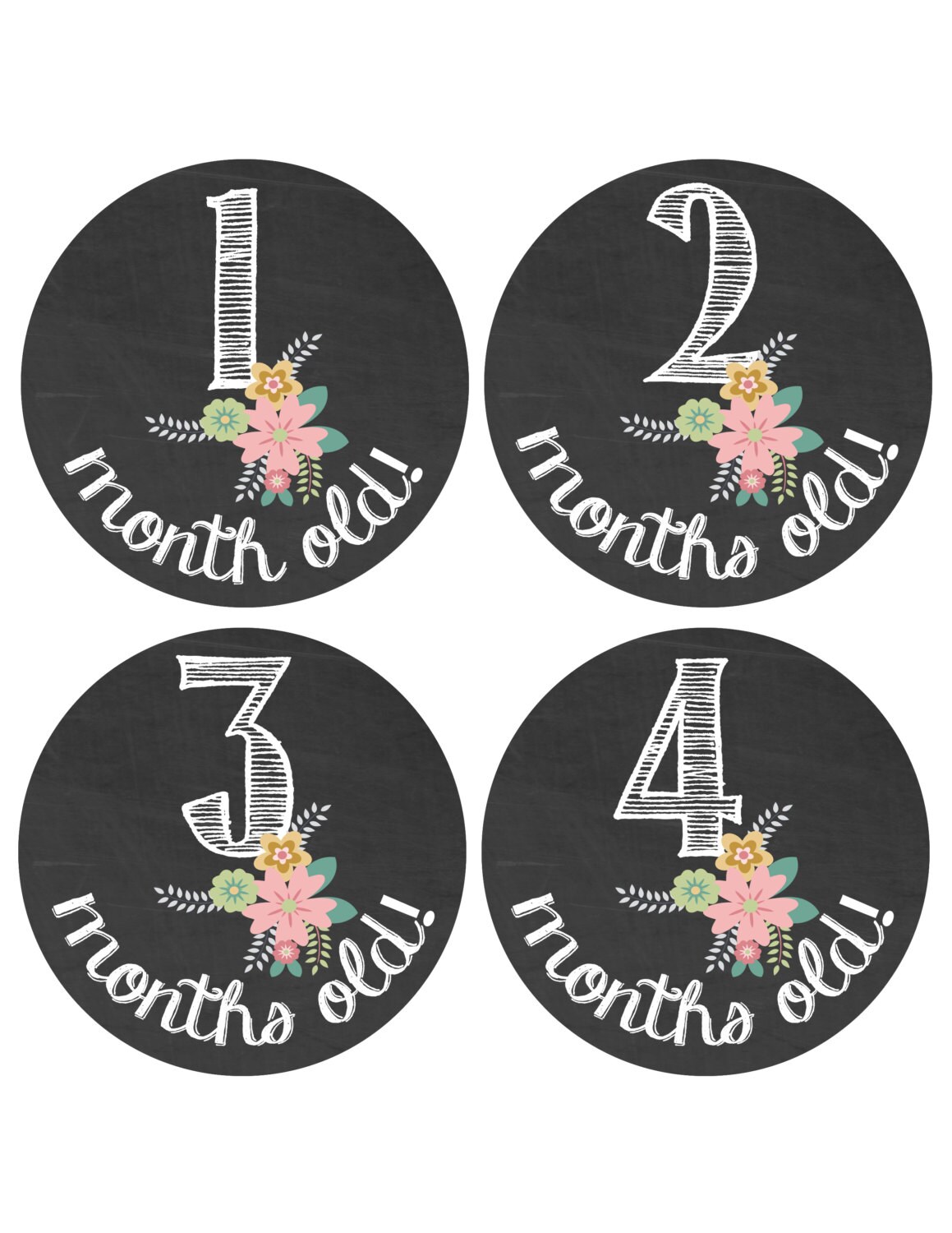 Instant Download. Printable Milestone Stickers. Baby Month - Etsy