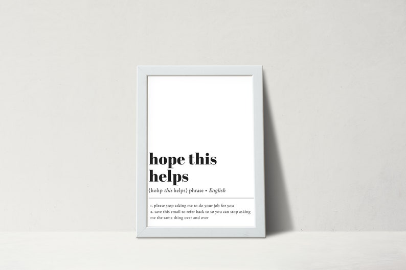 Home Office Wall Art. Hope This Helps. Funny Home Office - Etsy