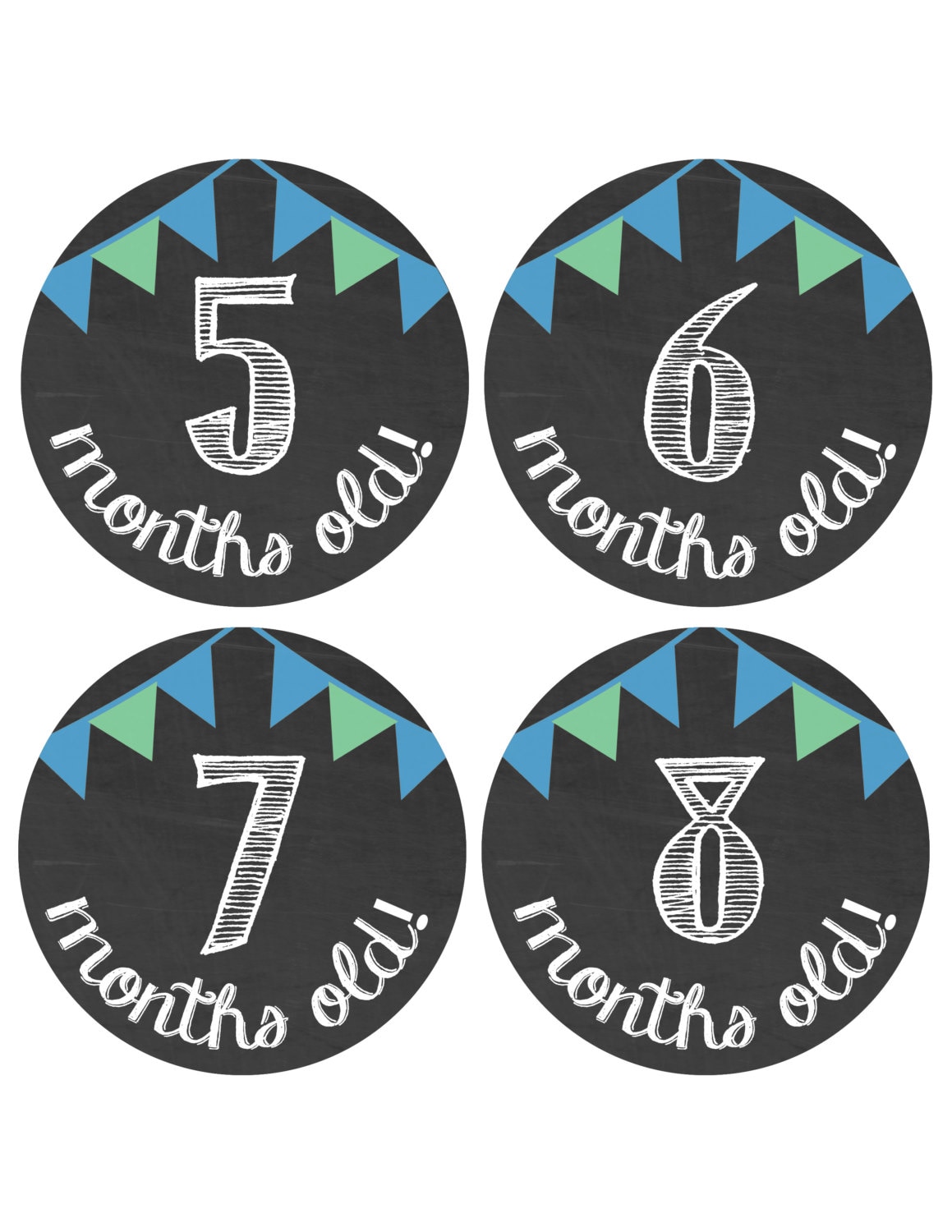Instant Download. Printable Milestone Stickers. Baby Month - Etsy