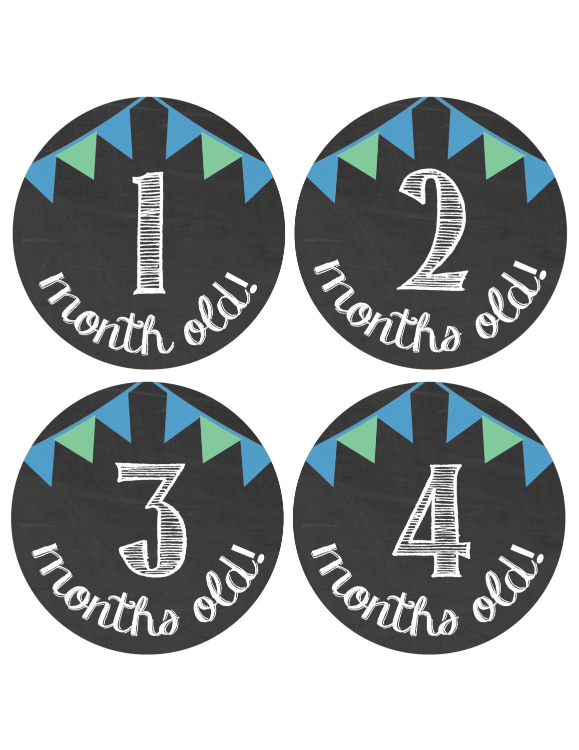 Instant Download. Printable Milestone Stickers. Baby Month - Etsy
